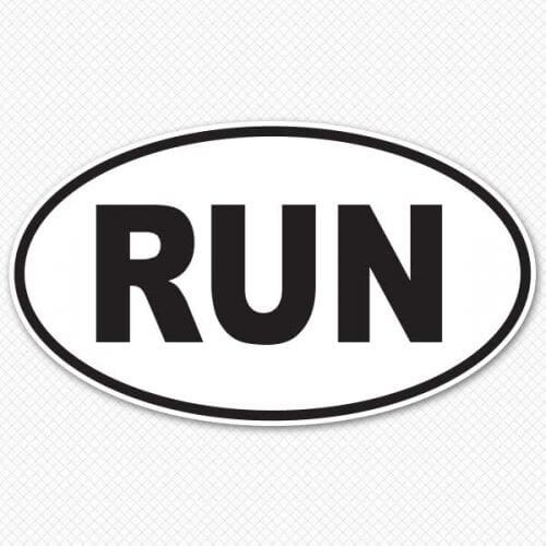 Run Oval Car Sticker | Running Car Stickers | Sticker Genius