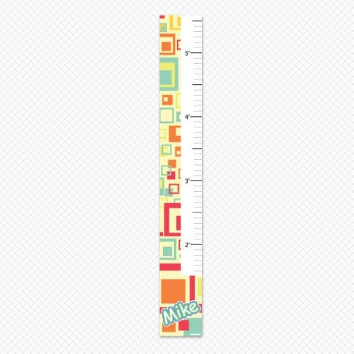 Child's Artsy Squares Height Chart for Walls | Sticker Genius