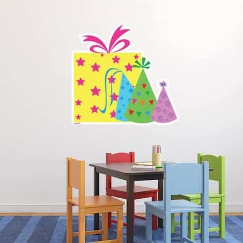Presents and Party Hat Wall Stickers | Party Wall Decal Decorations