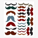 Moustaches Restickables Room Decor | Sticker Genius