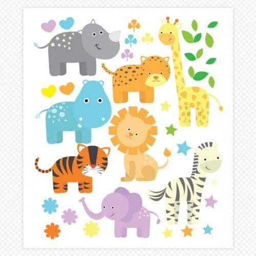 Zoo Wall Decals | Kids Bedroom Safari Animal Wall Stickers