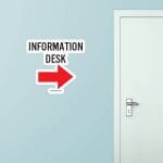 Information Desk Sign | Info Help Desk Sticker | Sticker Genius