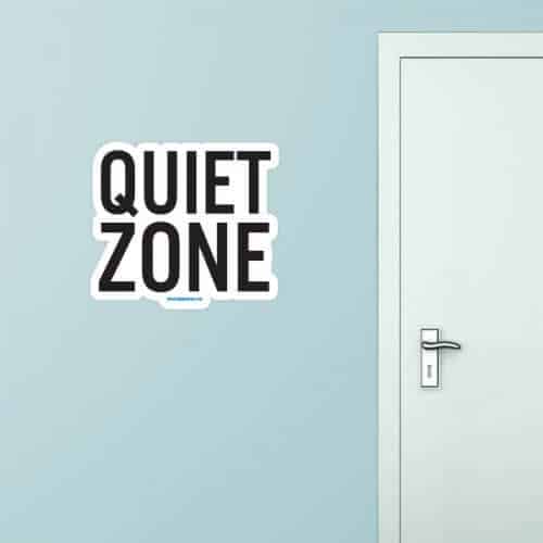 Quiet Zone Sign | Information Sticker Sign | Sticker Genius