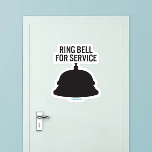 Ring Bell For Service Sign | Ring Bell Sticker | Sticker Genius