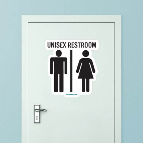 Unisex Restroom Sign | Reusable Unisex Bathroom Symbol Wall Sticker
