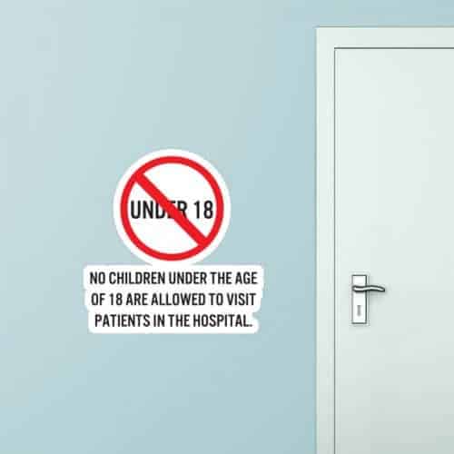 No Children Under 18 Allowed Sign | Sticker Genius