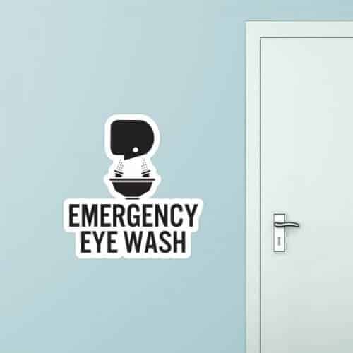 Repositionable Emergency Eye Wash Sign Wall Graphic