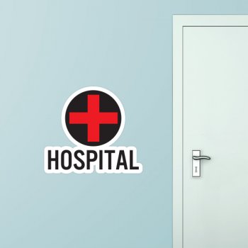 Hospital Image Wall Graphic | Hospital Cross Sign | Sticker Genius
