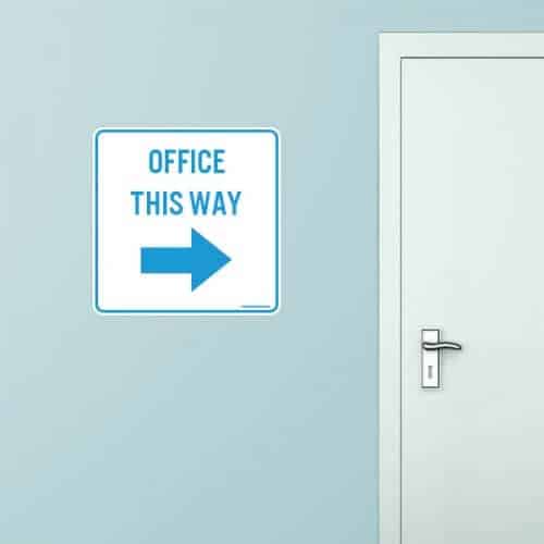Office This Way (Right) Wall Sign | Sticker Genius