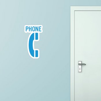 Blue Phone Symbol Sign | Phone Wall Graphic Sticker