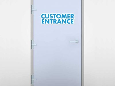 Main Entrance Sign with Arrow | Entrance Arrow Wall Sticker