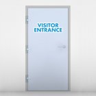 Visitor Entrance Sign | Door Sticker for Business | Sticker Genius