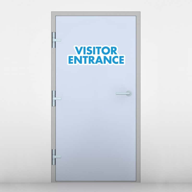 Visitor Entrance Sign | Door Sticker for Business | Sticker Genius