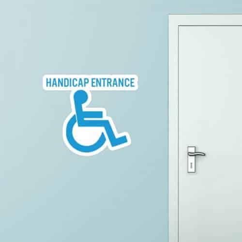 Removable Handicap Wheelchair Door Sign | Sticker Genius