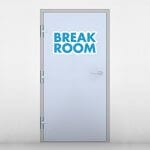 Restickable Employee Break Room Door Sign | Sticker Genius