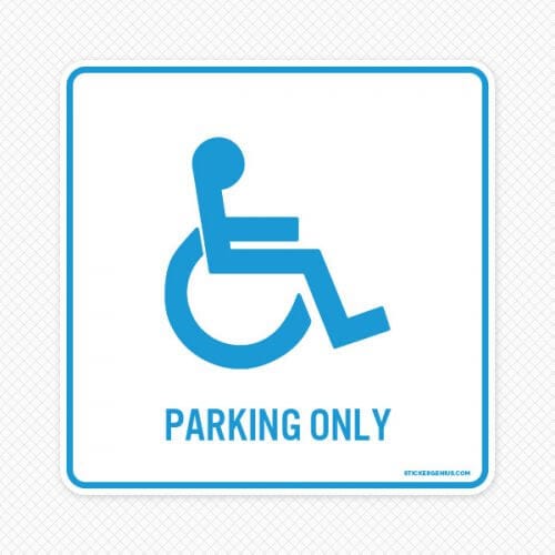 Handicap Entrance Sign | Handicap Parking Decal | Sticker Genius