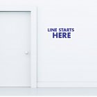 Reusable Line Starts Here Wall Sign Graphic | Sticker Genius