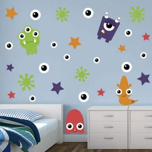 Kid's Monster Themed Bedroom Wall Decals | Sticker Genius