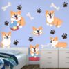 Corgi Wall Art | Children's Corgi Wall Decor Decals