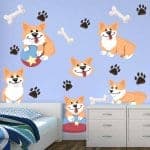 Corgi Wall Art | Children's Corgi Wall Decor Decals