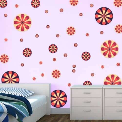 Retro Flower Wall Stickers | Flower Room Theme | Sticker Genius