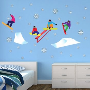 Snowboard Wall Decal | Boys Wall Decals | Sticker Genius