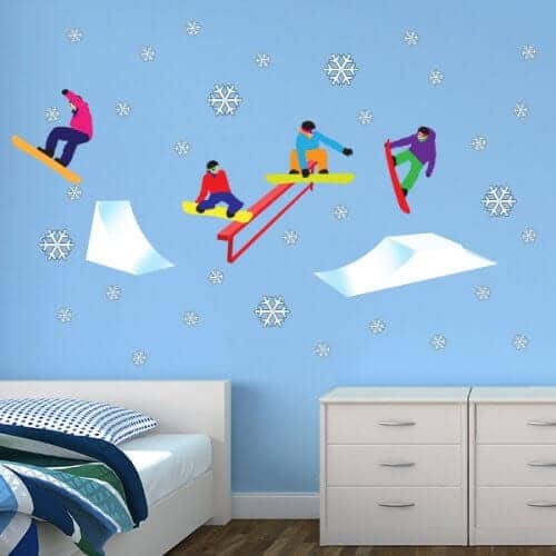Snowboard Wall Decal | Boys Wall Decals | Sticker Genius