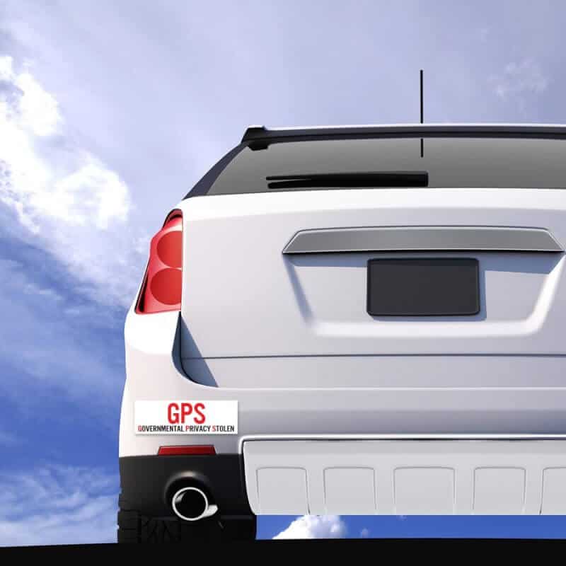 White GPS Bumper Sticker | GPS Car Sticker | Sticker Genius