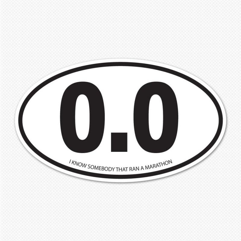 White 0.0 Marathon Oval Sticker | 0.0 Car Sticker | Sticker Genius