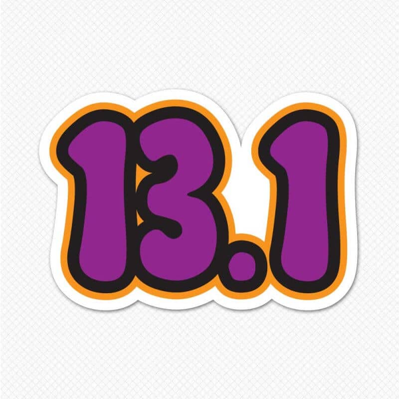 Purple-Pink 13.1 Sticker | Half Marathon Car Sticker
