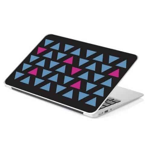 Blue Triangles Laptop Skin Sticker | Blue and Black Laptop Skin
