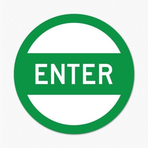Enter Here Sign | Green Enter Sign | Sticker Genius