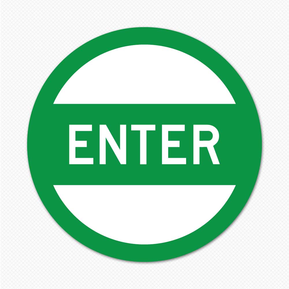 Enter Here Sign Green Enter Sign Sticker Genius