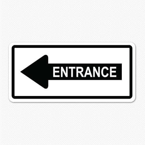Entrance Arrow Sign | Entrance Sign with Arrow | Sticker Genius