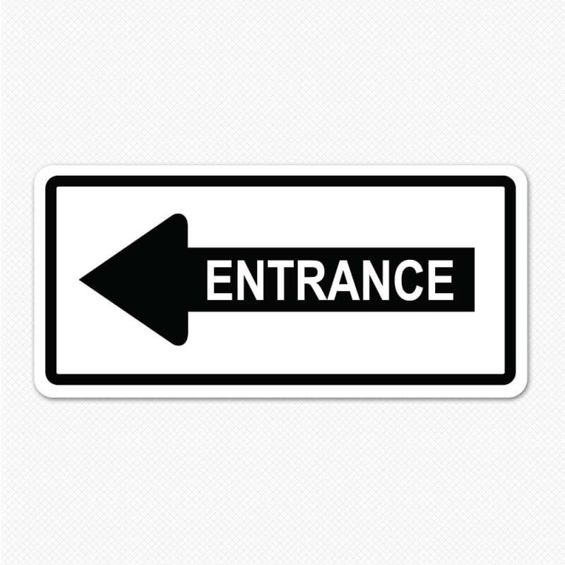 Entrance Arrow Sign | Entrance Sign with Arrow | Sticker Genius