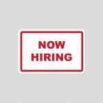 Now Hiring Sign | Now Hiring Decal | Sticker Genius