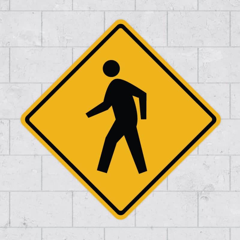 Pedestrian Crosswalk Sign | People Crossing Sign | Sticker Genius