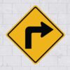 Right Turn Sign | Right Turn Sticker | Sticker Genius