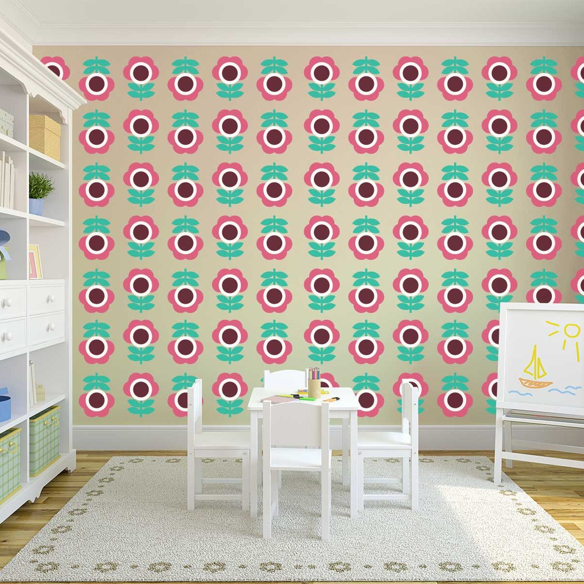 Wall Decals Flowers | Cartoon Flowers Wallpaper | Sticker Genius