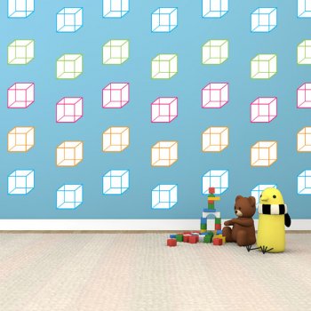 Colorful Cube Wall Stickers | Geometric Wall Stickers