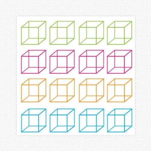 Colorful Cube Wall Stickers | Geometric Wall Stickers