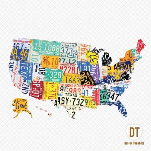 License Plate Wall Art | License Plate USA Map