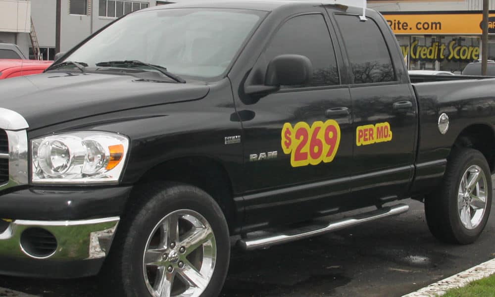 Repositionable Vehicle Safe Dealership Stickers | Sticker Genius