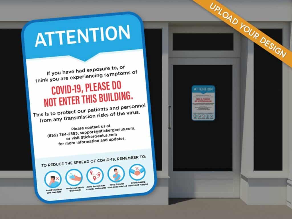 Design Your Own Coronavirus Signs for Business | Sticker Genius