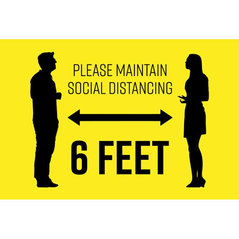 6 Feet Apart Floor Sign | Please Maintain Social Distancing Sign