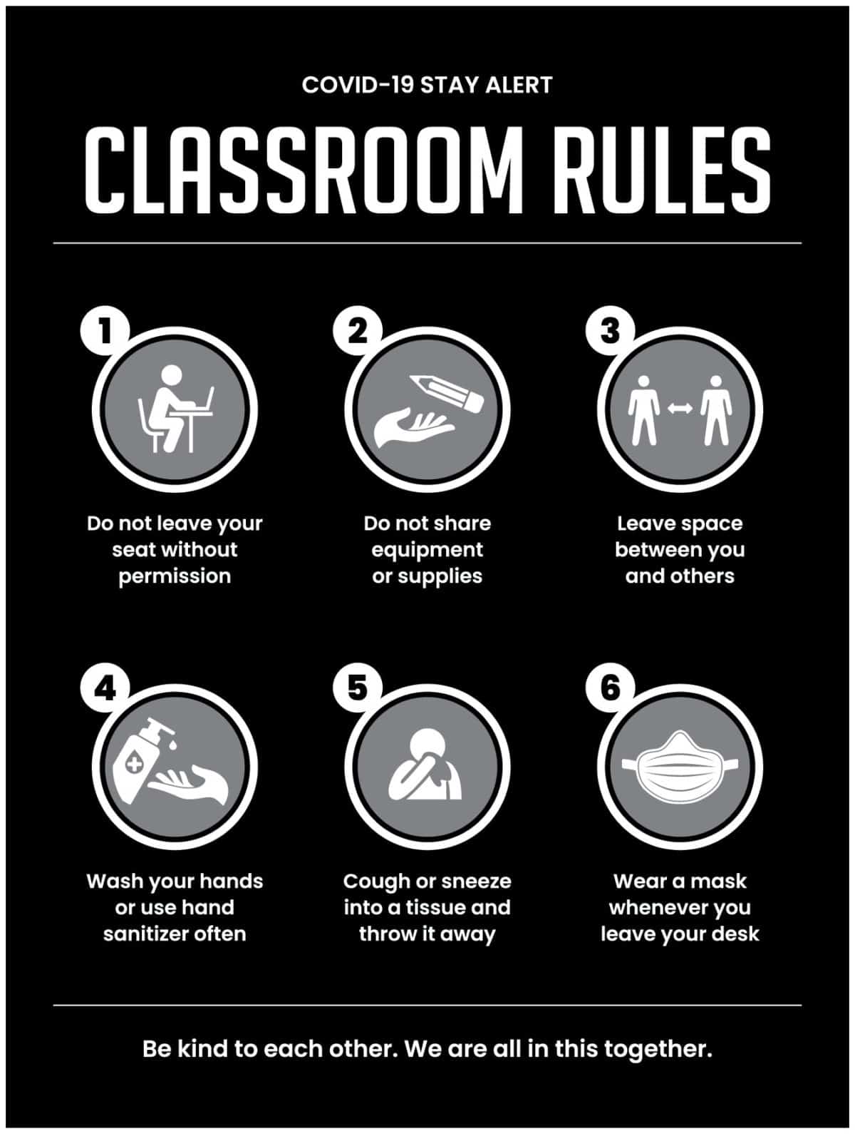 Classroom Rules Sign Decal for COVID | Sticker Genius