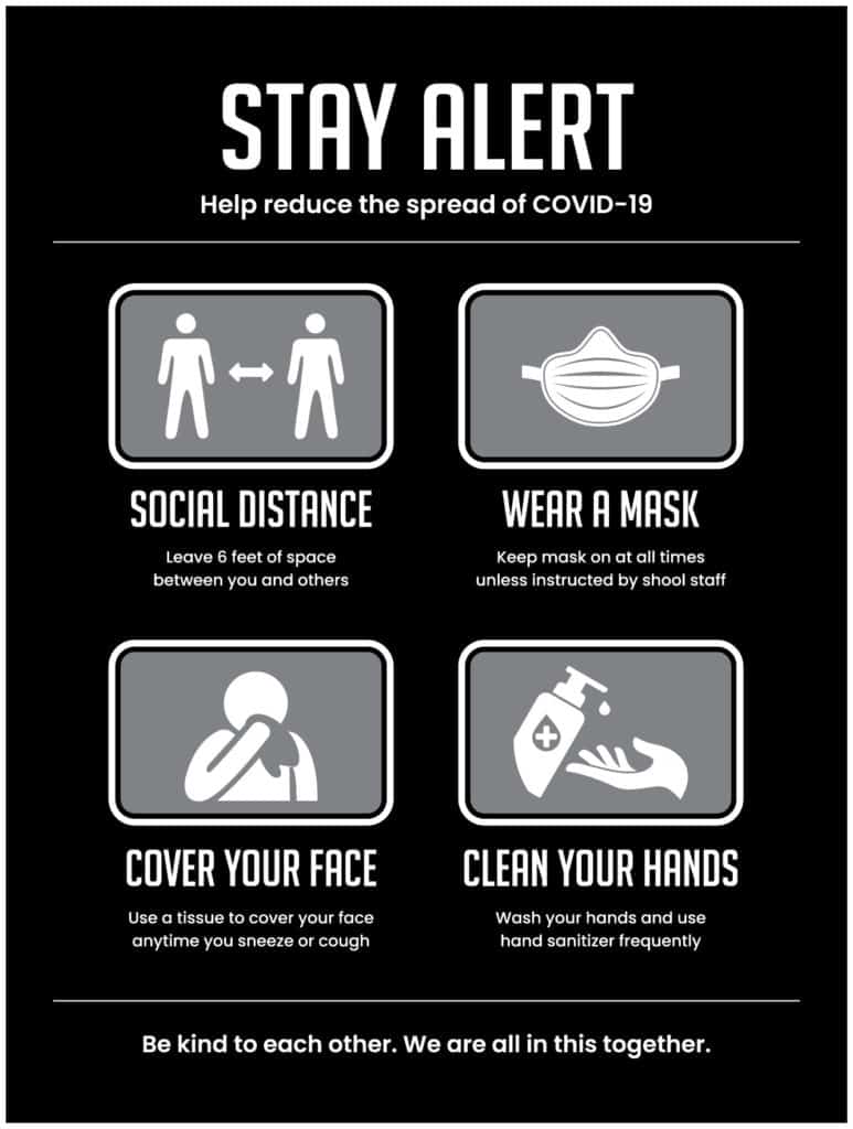 Stay Alert Sign Sticker for COVID | Sticker Genius