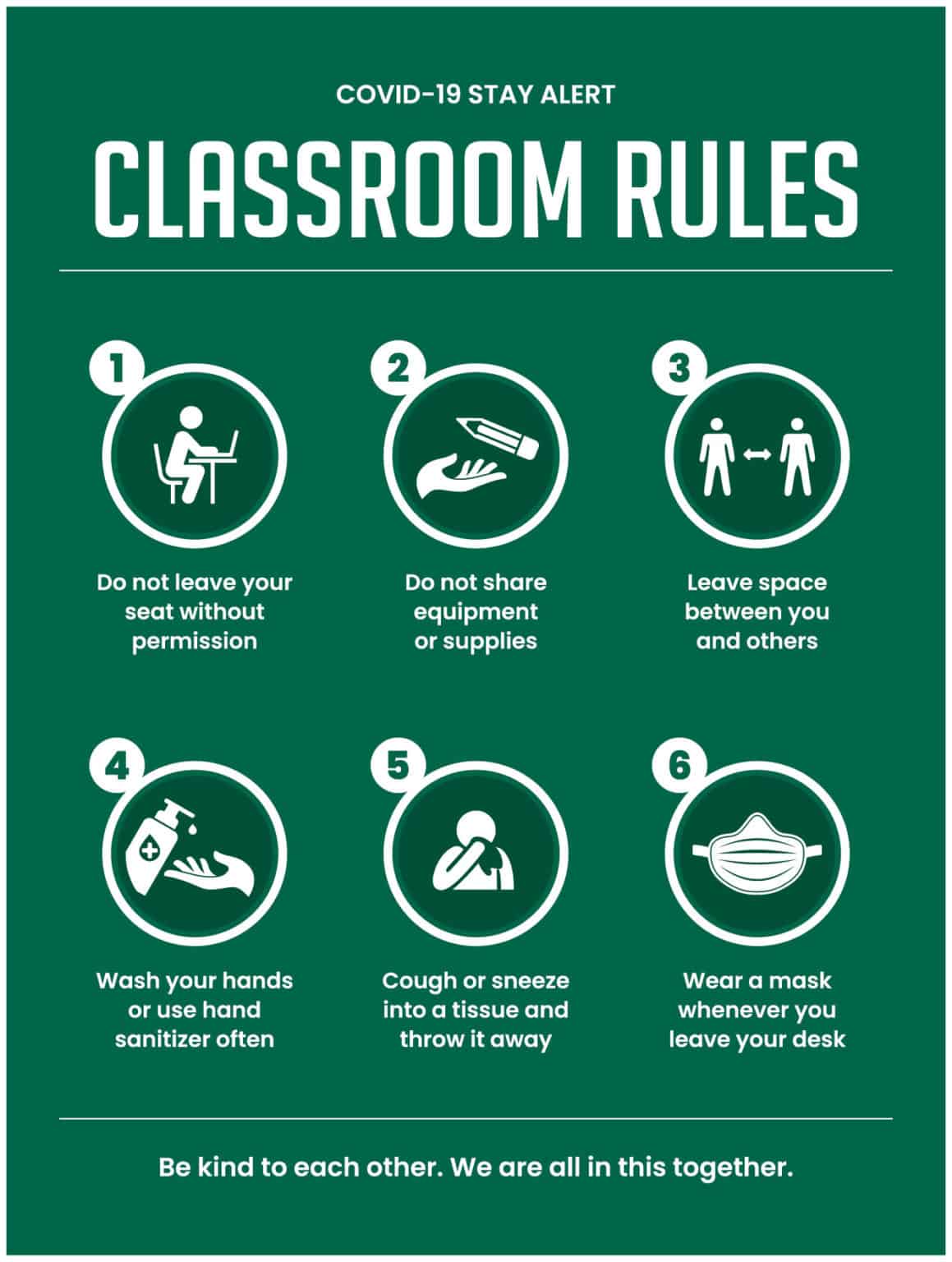 Classroom Rules Sign Decal for COVID | Sticker Genius