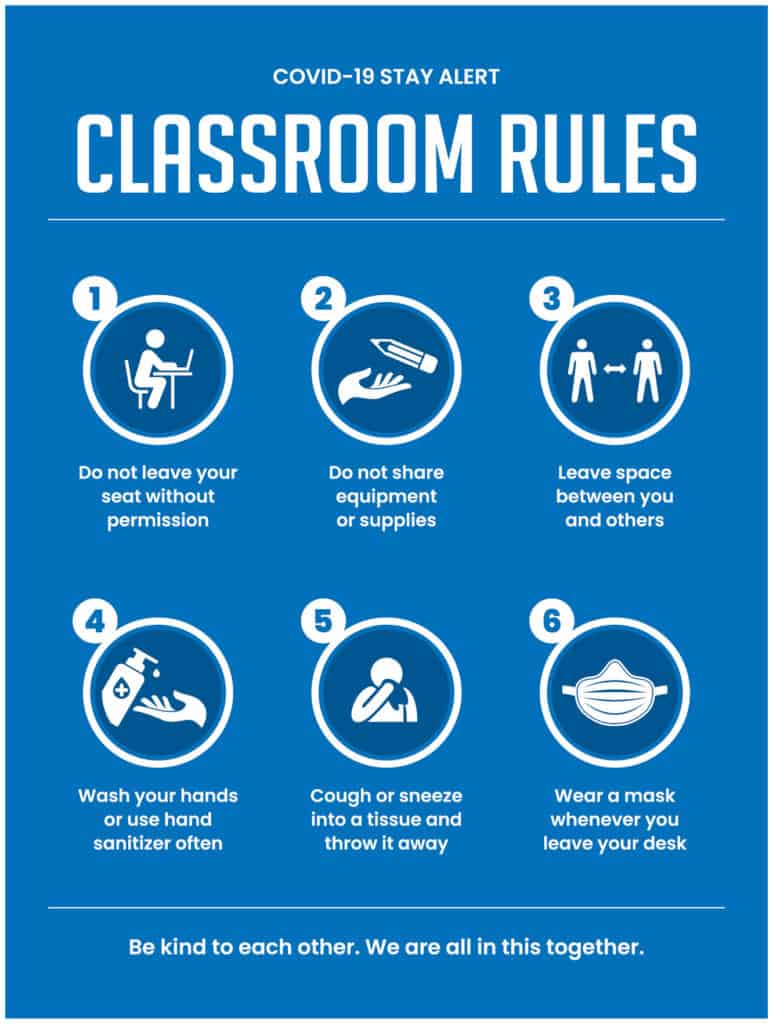 Classroom Rules Sign Decal for COVID | Sticker Genius